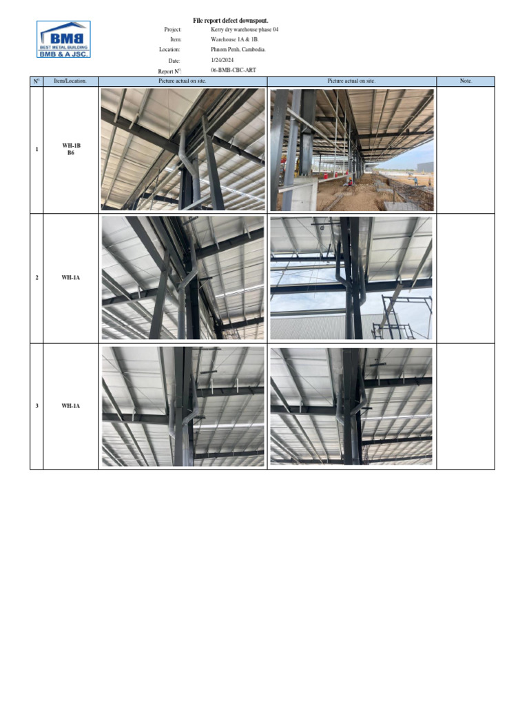 File Report Defect Downspout at WH-1A & WH-1B. | PDF
