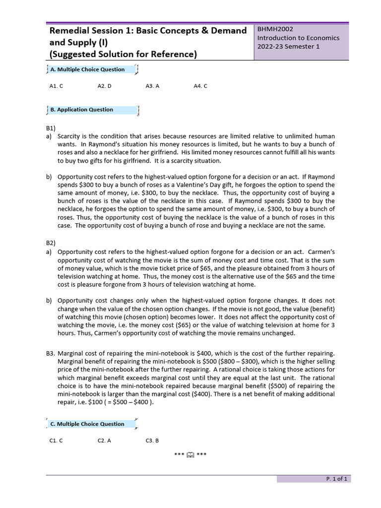 Economics Basics: Demand and Supply | PDF | Opportunity Cost | Cost