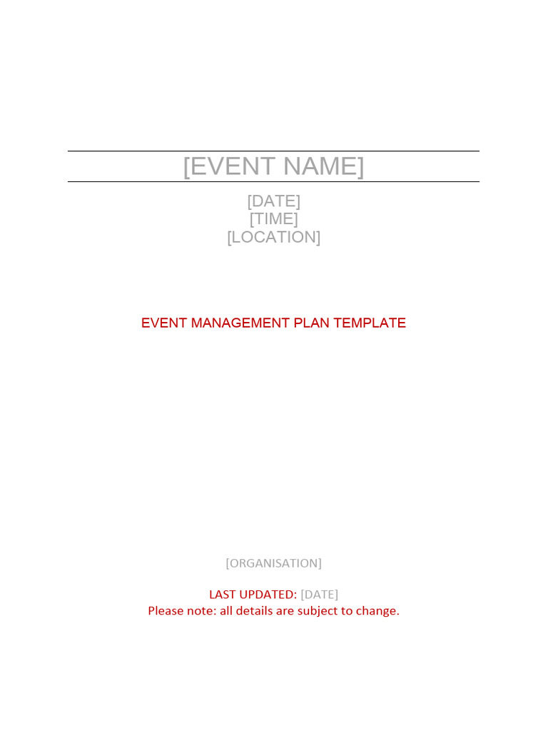 Event Management Plan | PDF | Emergency Evacuation | Safety