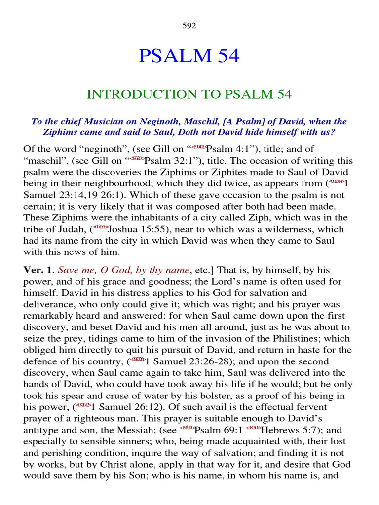 Psalms 054 | PDF | David | Sacrifice