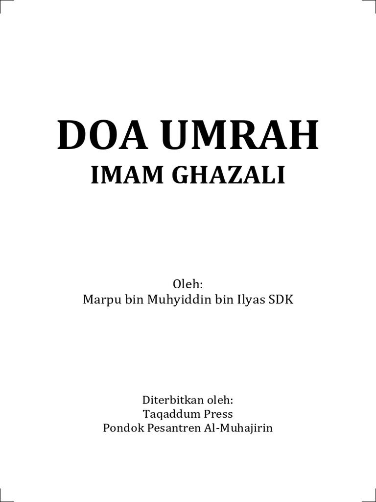 Doa Umroh Imam Al-Ghazali-2 | PDF