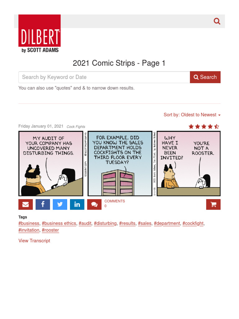 Dilbert 2021 SA Daily Comic Strips | PDF
