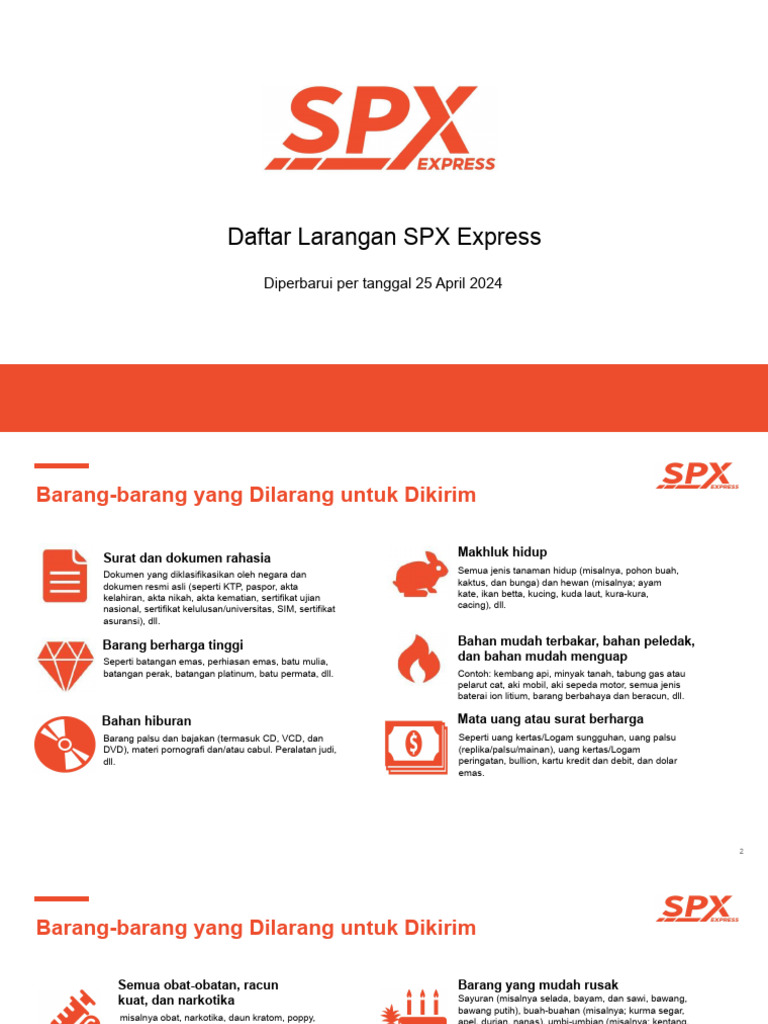 SPX Express Prohibited Items | PDF