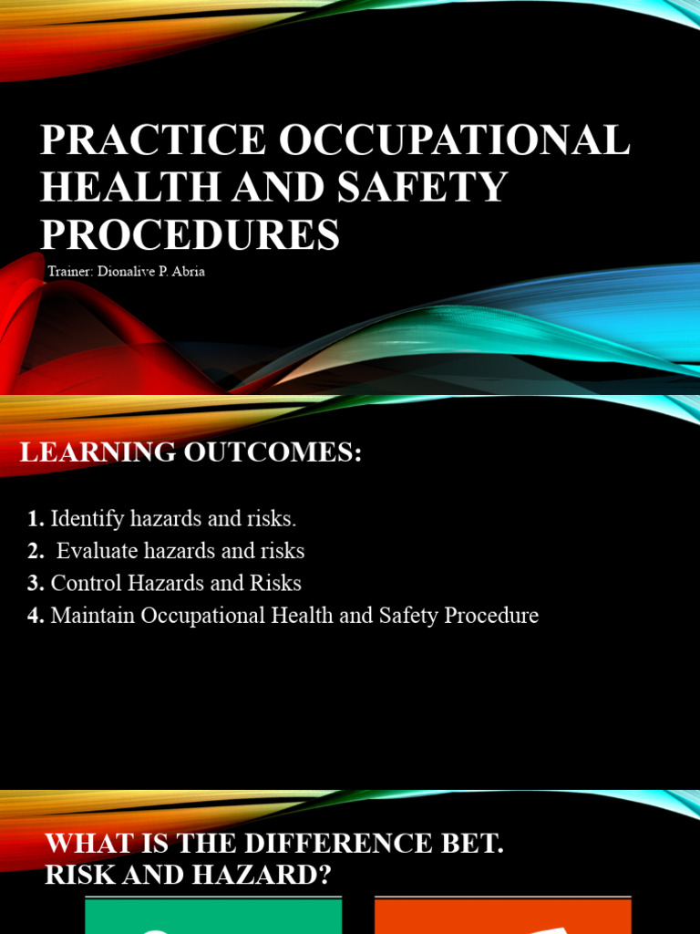Practice Occupational Health and Safety Procedures | PDF | Occupational ...