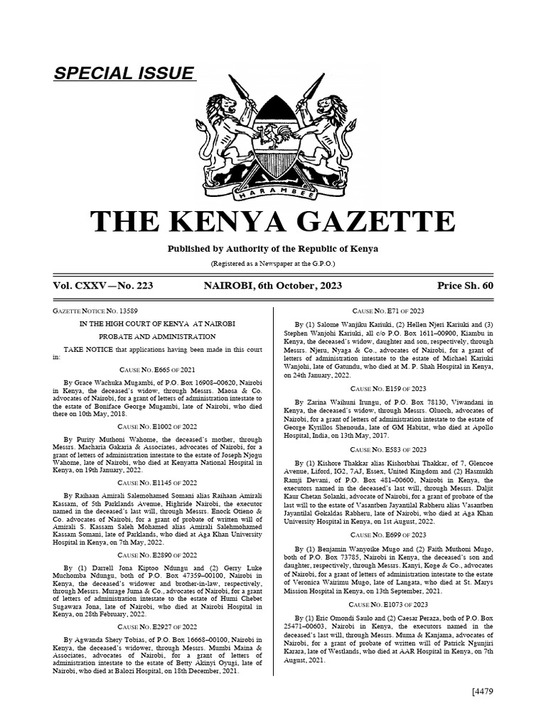 Vol - CXXV-No .223 1 | PDF | Probate | Executor