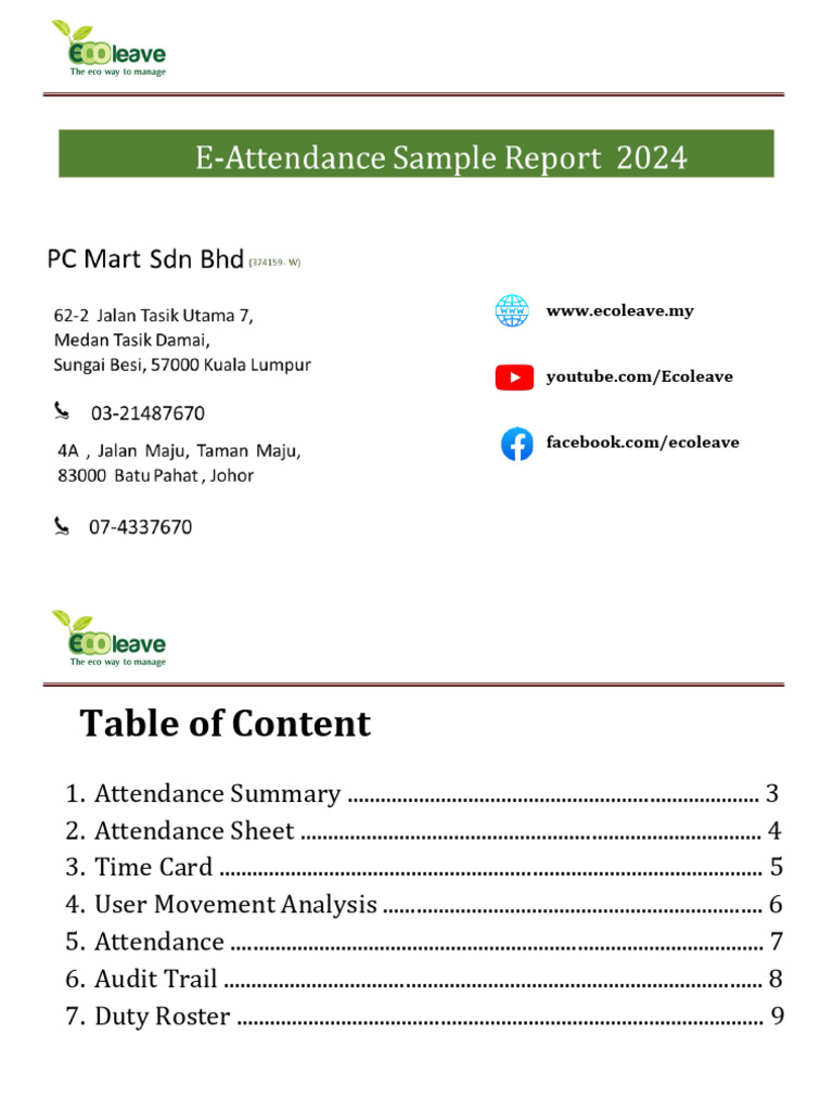 Hikvision e Attendance Sample Report | PDF | Science & Mathematics ...