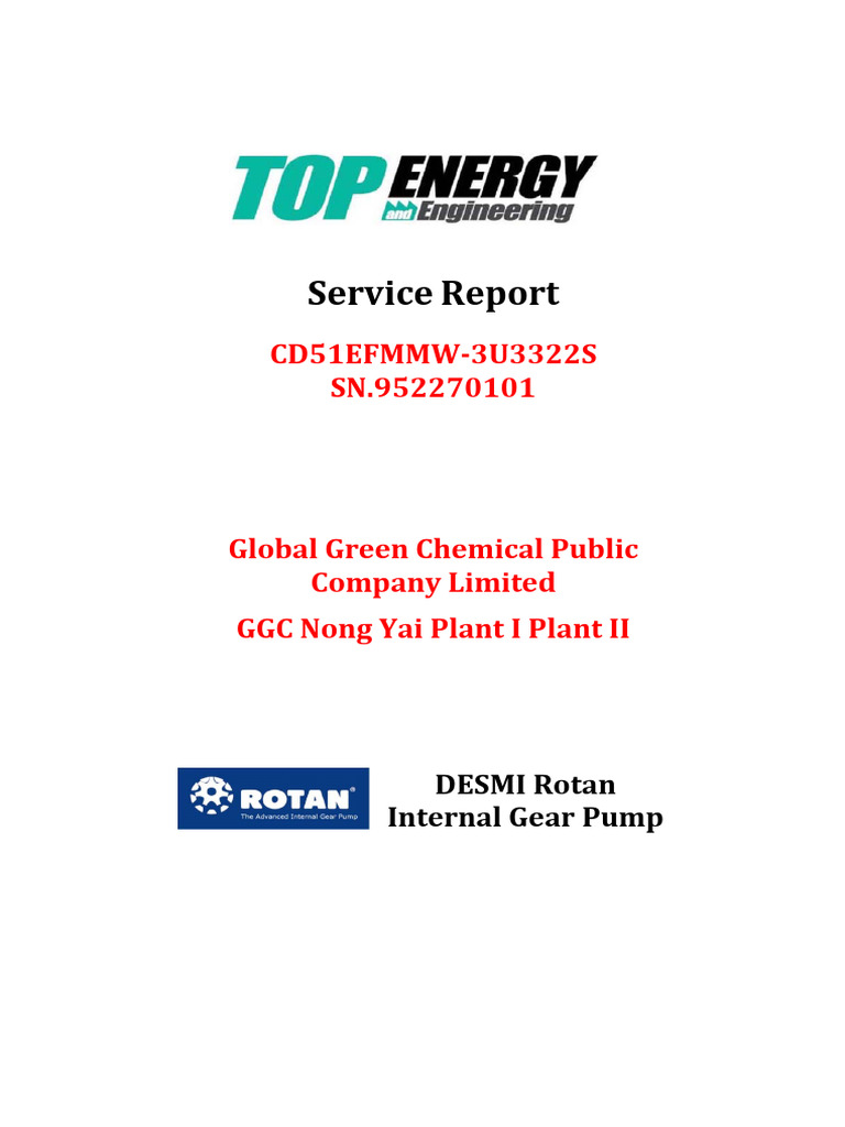 Service Report-Rotan Pump - AS FOUND As BUILT - Final | PDF ...