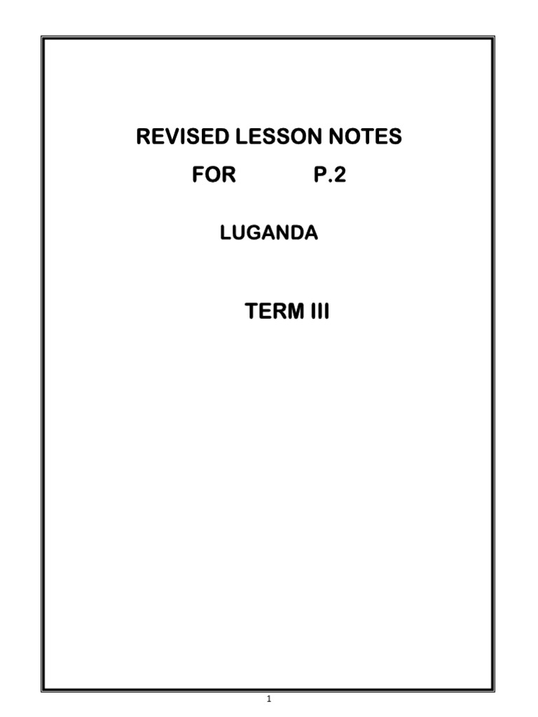 p.2 Luganda Lesson Notes Term III | PDF | Bantu