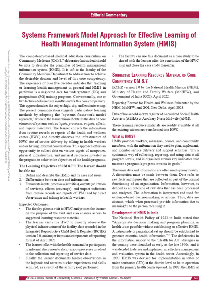 Systems Framework Model Approach For Effective.1 | PDF | Information | Learning