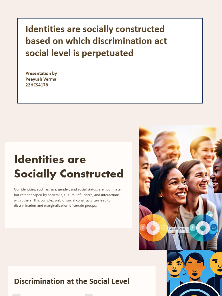 Identities Are Socially Constructed | PDF | Social Exclusion ...