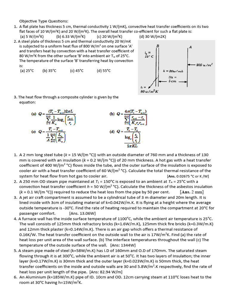 Problems On Coaxial Cylinders and Overall HTC | PDF | Heat Transfer ...