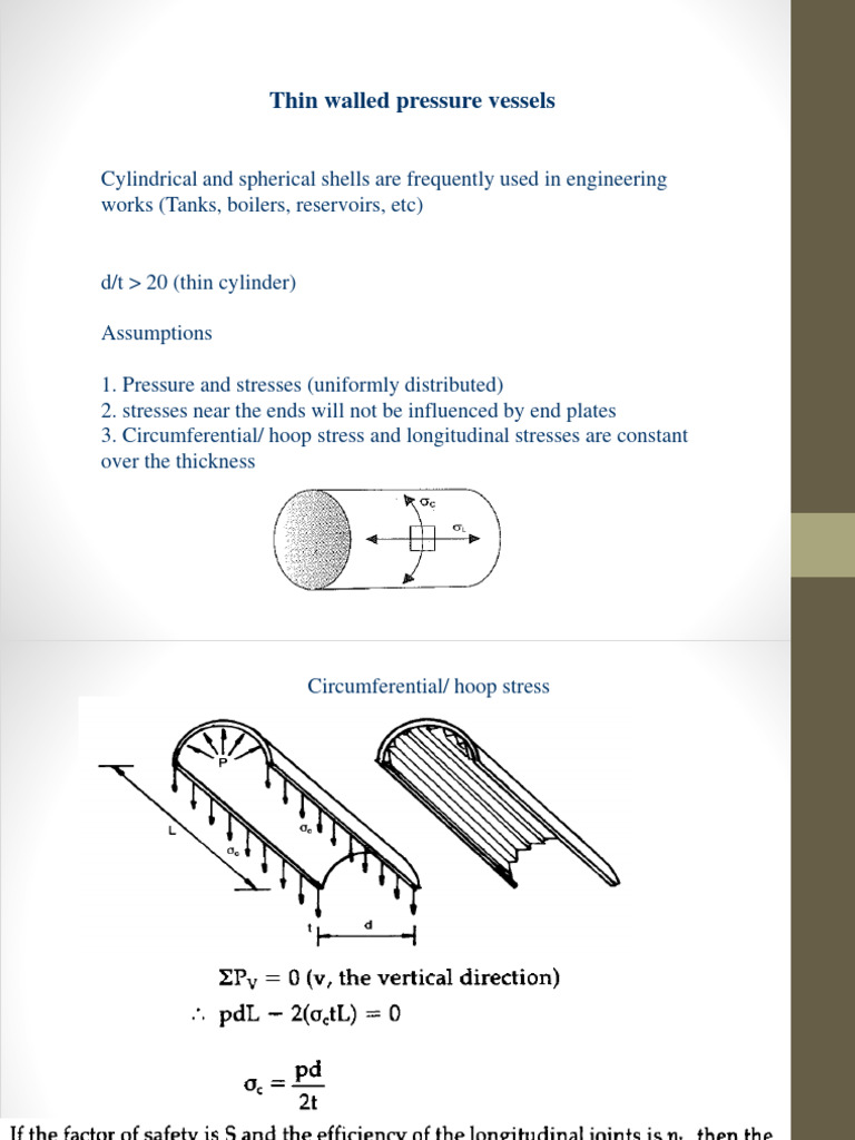 Thin Walled Pressure Vessels | PDF