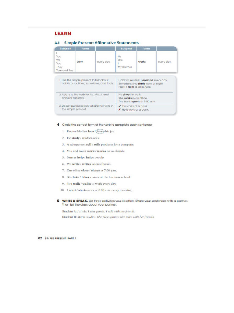 Present simple + Prepositions of time | PDF