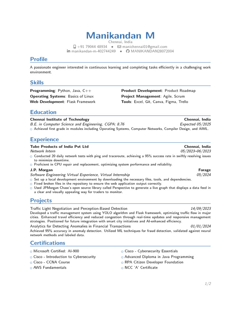 IIT_Dhanbad___Resume__OnCampus_ (1) | Download Free PDF | Computer ...