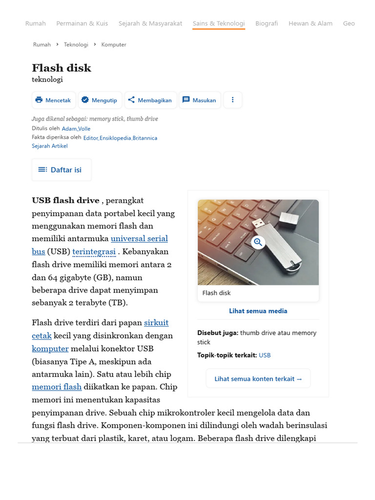Pengertian dan Fungsi Flashdisk | PDF