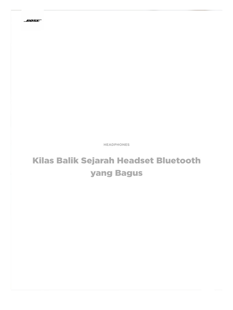 Sejarah Perkembangan Headset Bluetooth | PDF