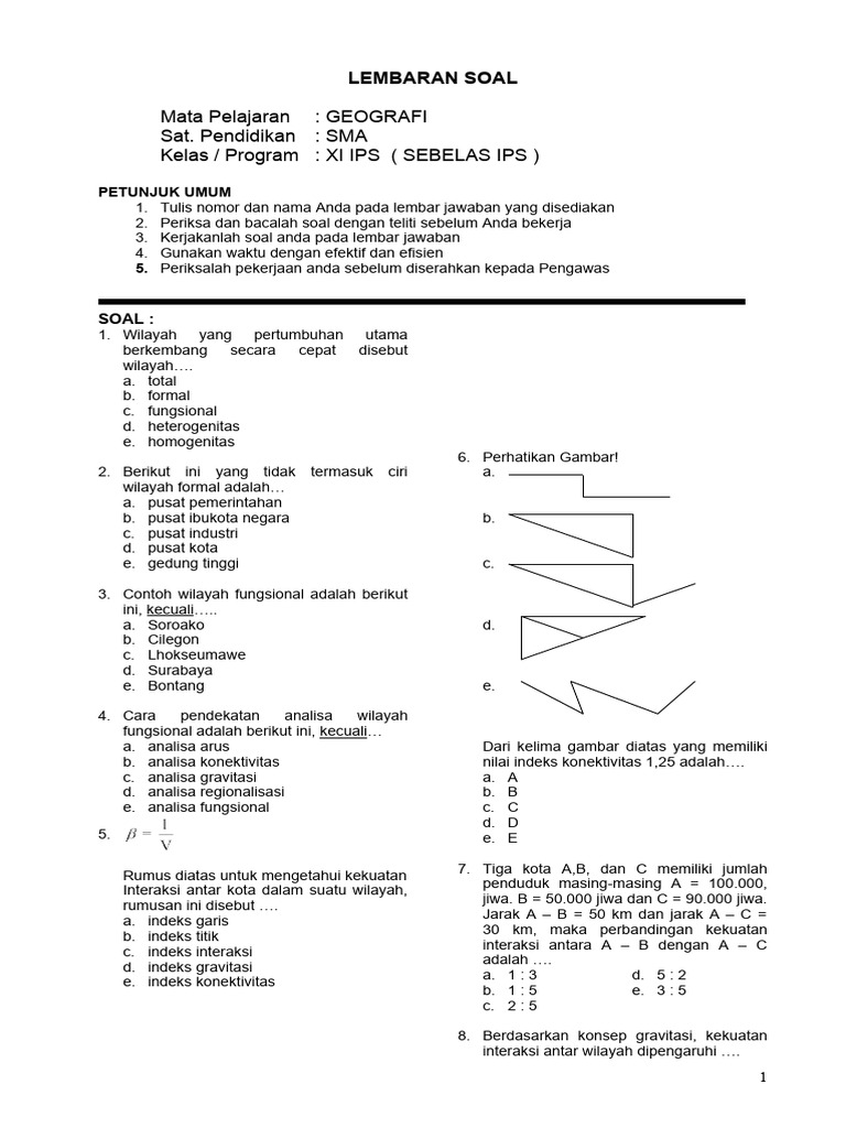 Soal Geografi Xi - 12 | PDF