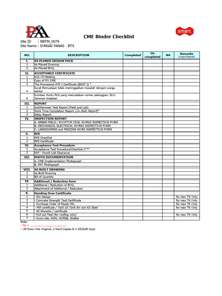 CME Checklist Binder | PDF