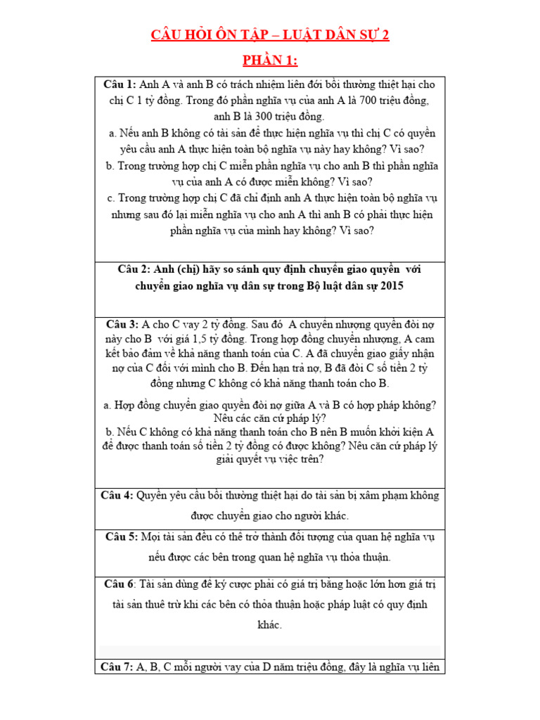 Câu Hỏi Ôn Tập - LDS2 | PDF