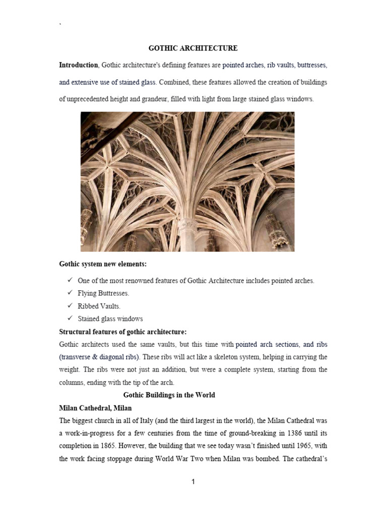 Gothic Architecture | PDF | Gothic Architecture | Vault (Architecture)