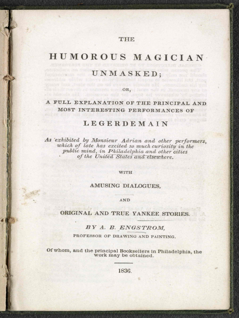 A.B. Engstrom - The Humorous Magician Unmasked | PDF