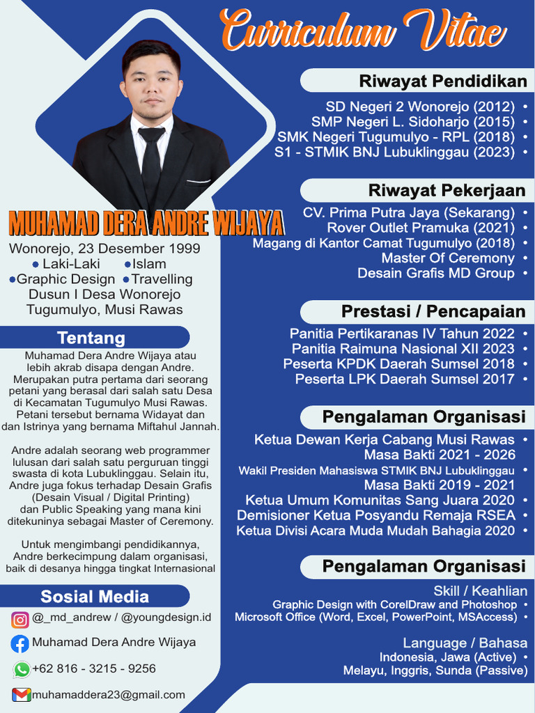 Curriculum Vitae Andre Terbaru 2024 | PDF