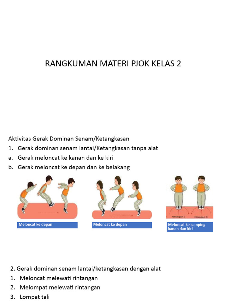 Rangkuman PJOK (Senam Lantai, Senam Irama, Aktivitas Dalam Air, Dan ...