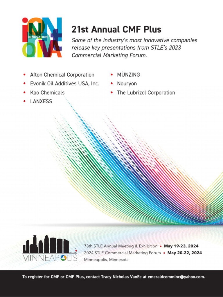 21st Annual CMF Plus | PDF | Bearing (Mechanical) | Carbon Footprint