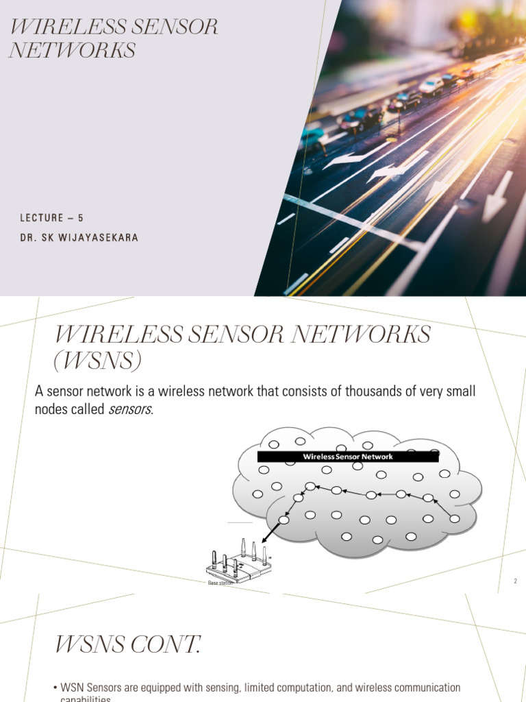 Wireless Sensor Networks: Lecture - 5 DR - SK Wijayasekara | PDF | Wireless Sensor Network ...