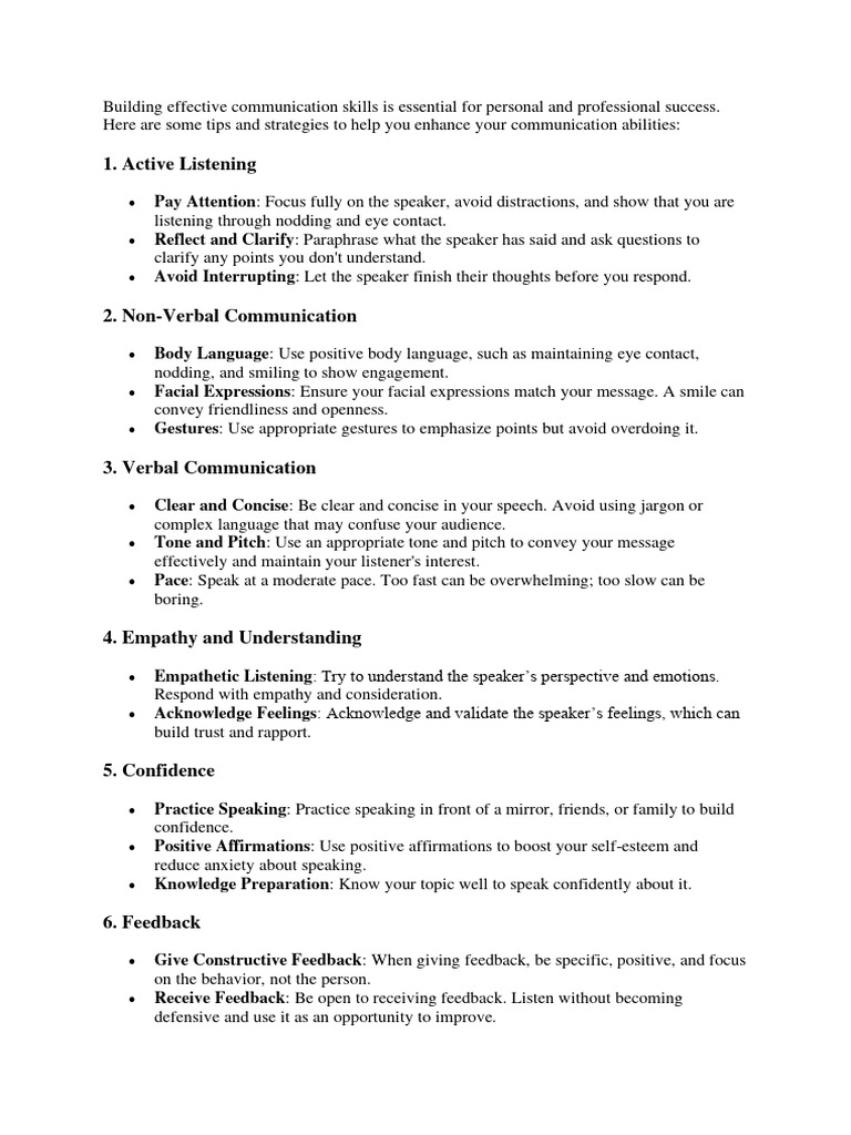 Building Effective Communication Skills | PDF | Communication | Body ...