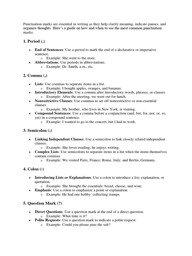 How and When To Use Punctuation | PDF | Comma | Syntax
