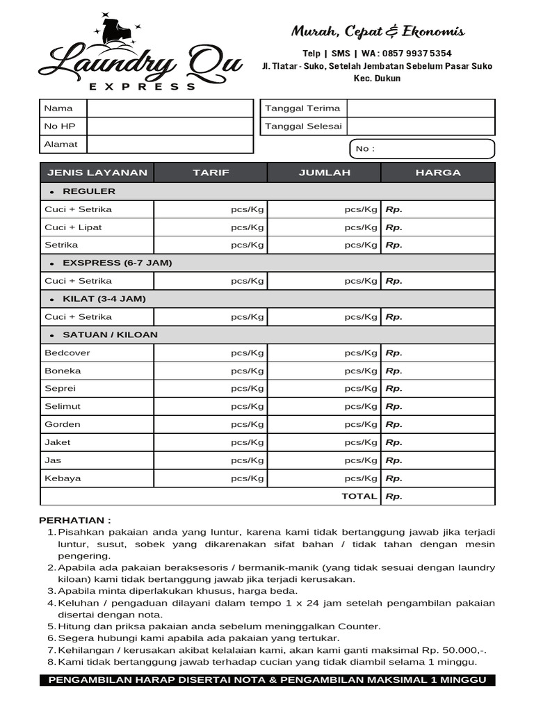 Nota Laundry Qu - 20240501 - 211627 - 0000 | PDF