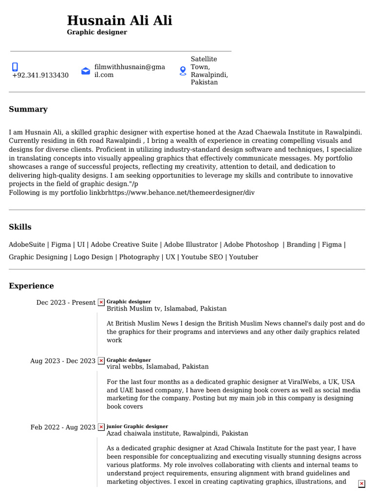 Husnain-CV Updated | PDF | Graphic Design | Computing
