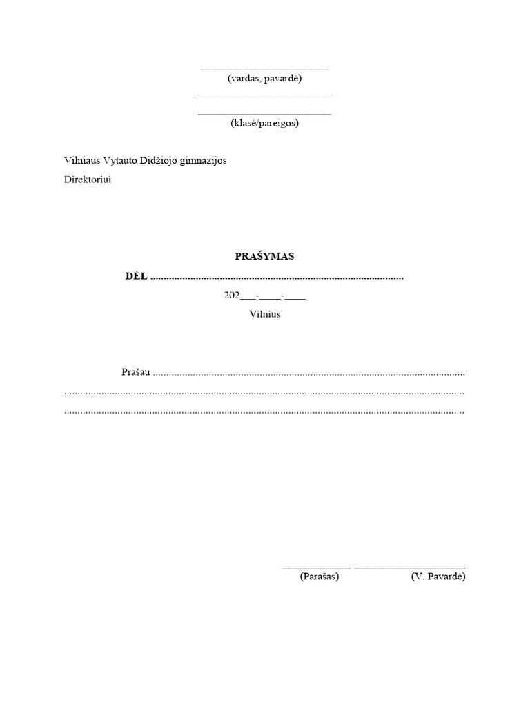 Bendra Prasymo Forma 1 | PDF