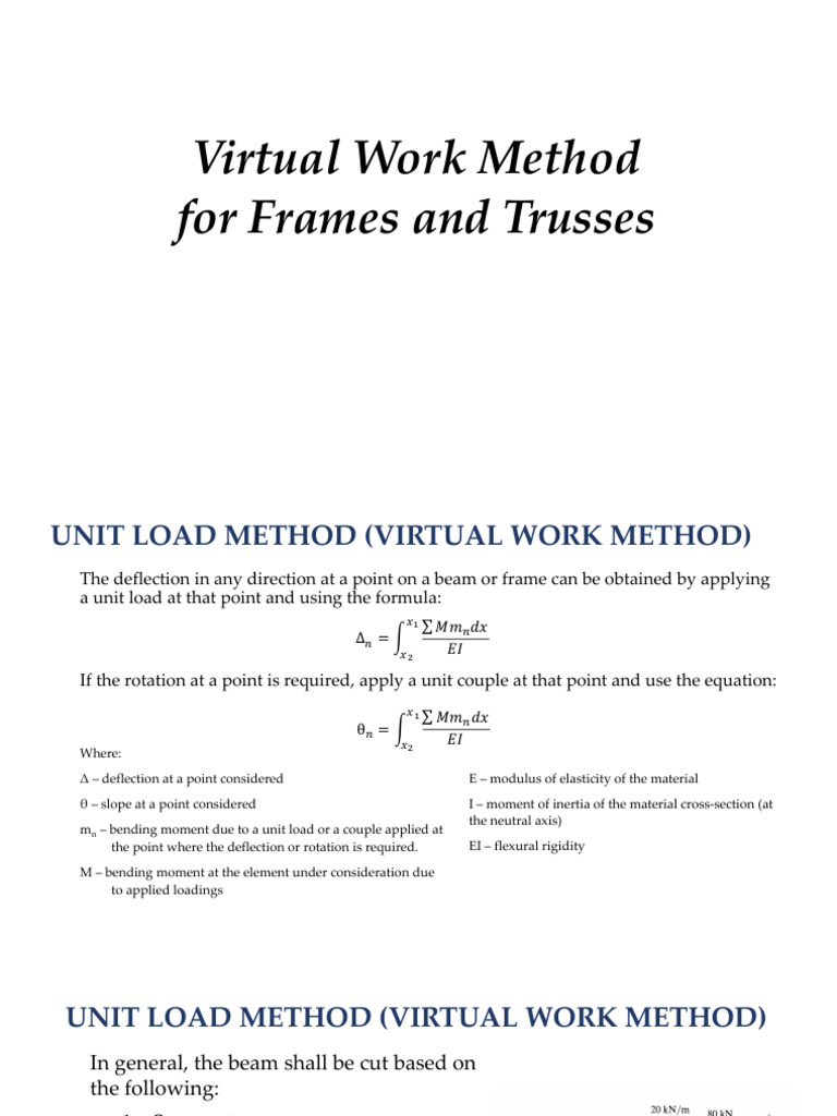 5 - Virtual Work Method For Frames and Trusses | PDF | Bending ...