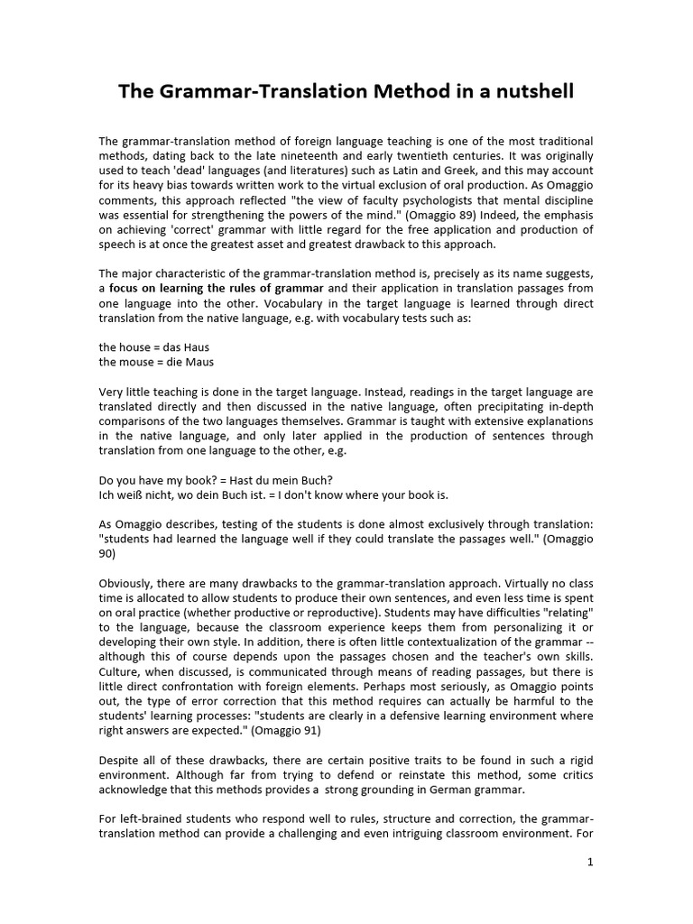 Reading GT Method - Summary | Download Free PDF | Cognitive Science ...