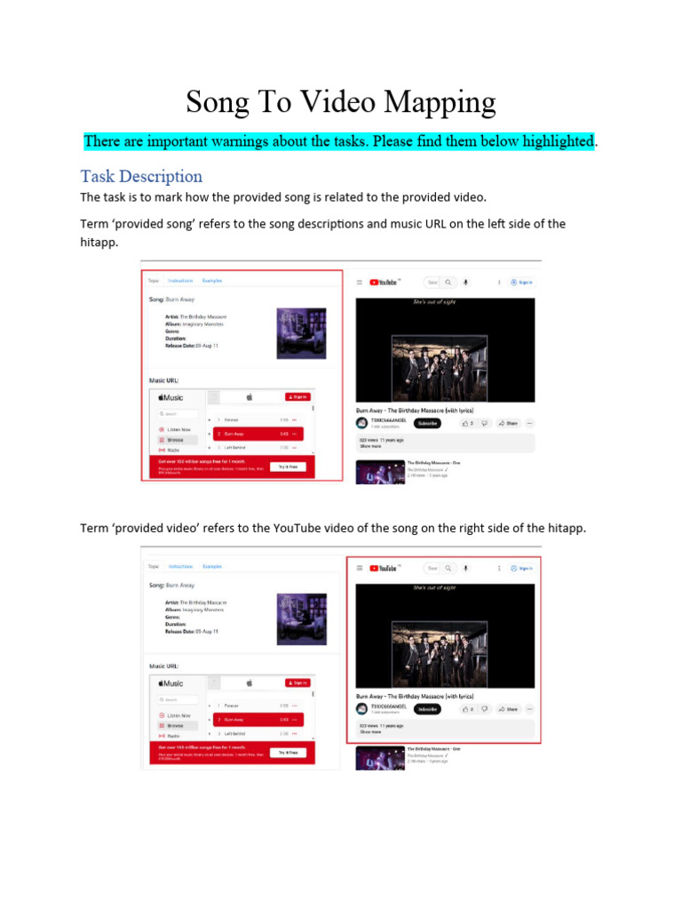 Song to Video Mapping Guidelines | PDF | Streaming Media