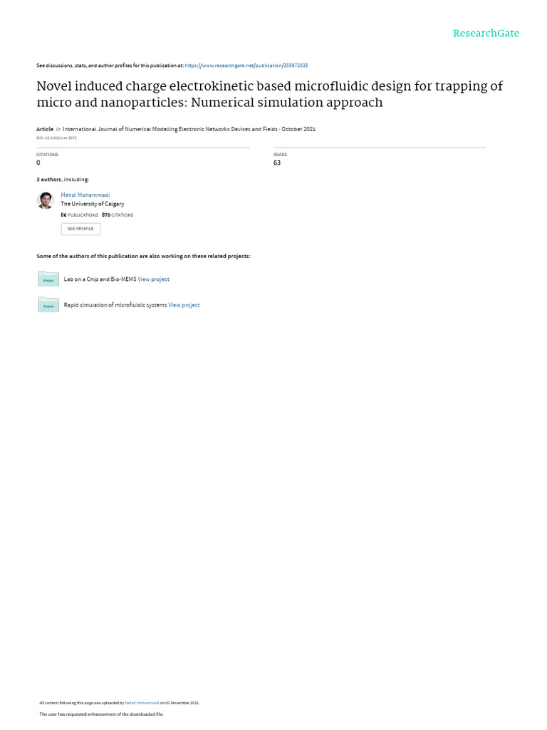 Novel Induced Charge Electrokinetic Based Microfluidic Design For ... Novel Induced Charge Electrokinetic Based Microfluidic Design For ...