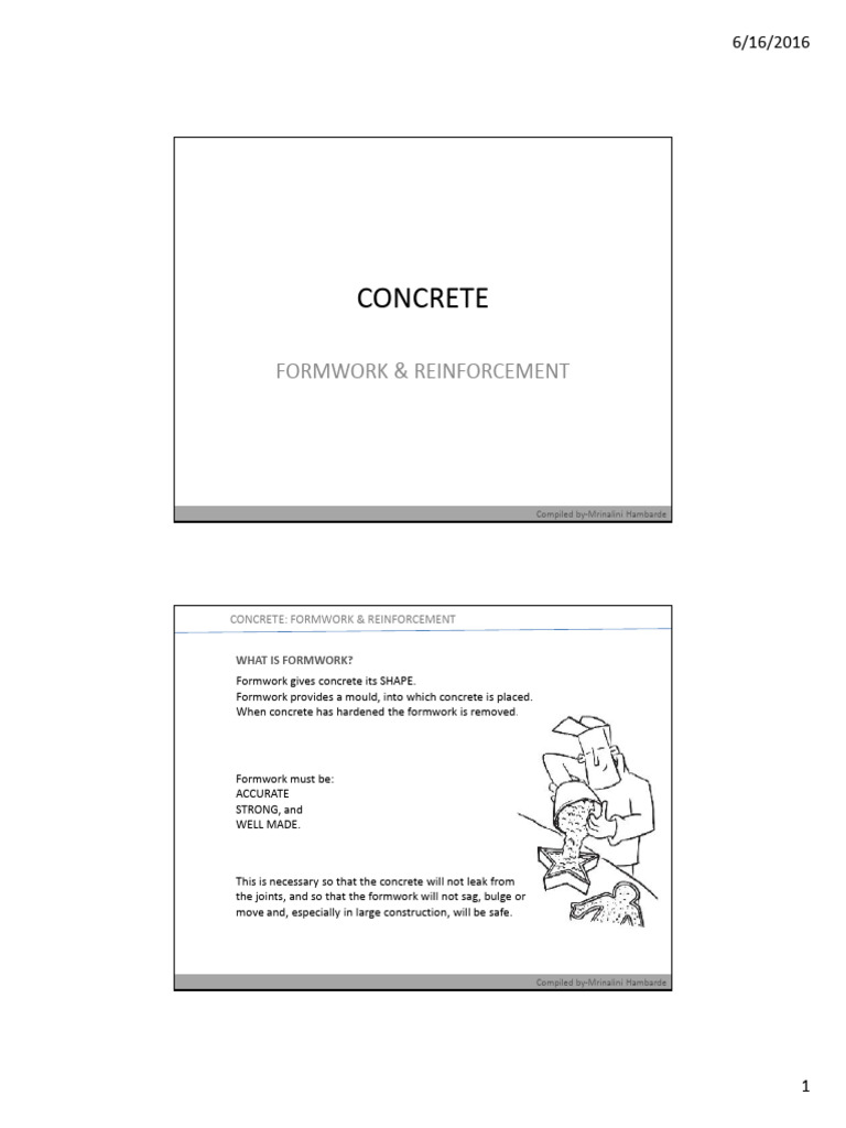 Concrete Part 3 - Formwork | PDF | Concrete | Composite Material