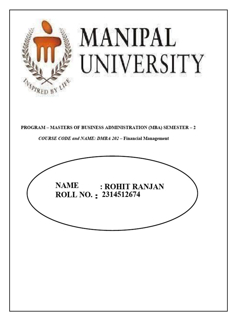 DMBA 202 - Financial Management.. | PDF | Financial Capital | Investing