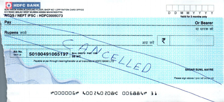 Sagar Cheque 0001 | PDF