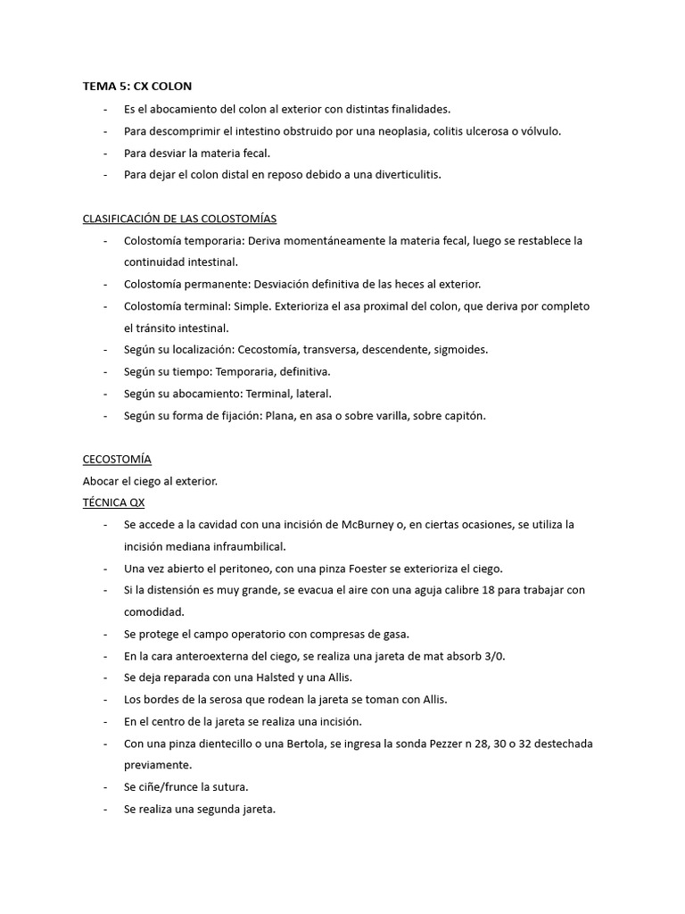Tema 5: CX Colon | PDF | Intestino grueso | Gastroenterología