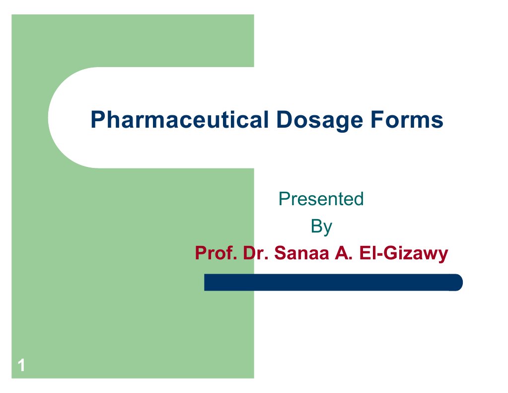 1 - Pharmaceutical Dosage Forms | PDF | Medical Prescription ...