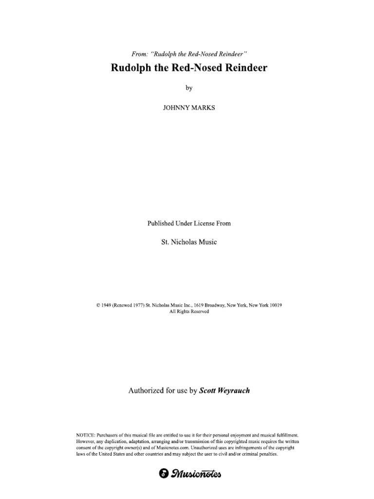 Rudolf The Red-Nosed Reindeer | PDF