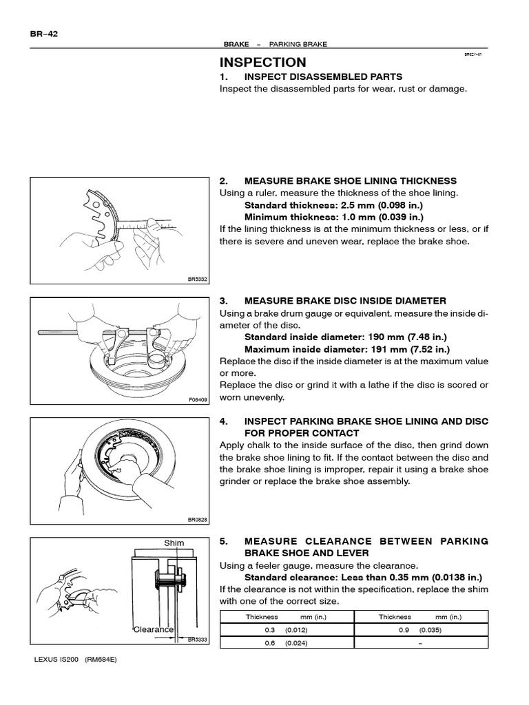 Parking Brake Inspection Guide | PDF | Brake | Vehicles