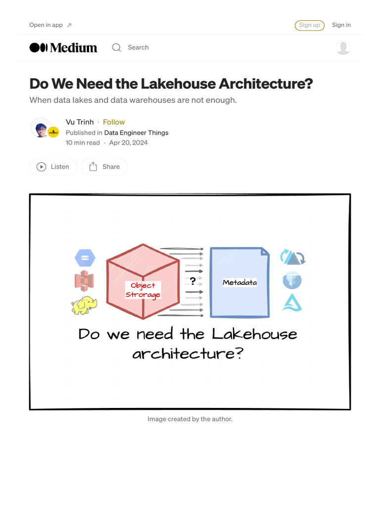 Do We Need The Lakehouse Architecture - by Vu Trinh - Apr, 2024 - Data Engineer Things ...