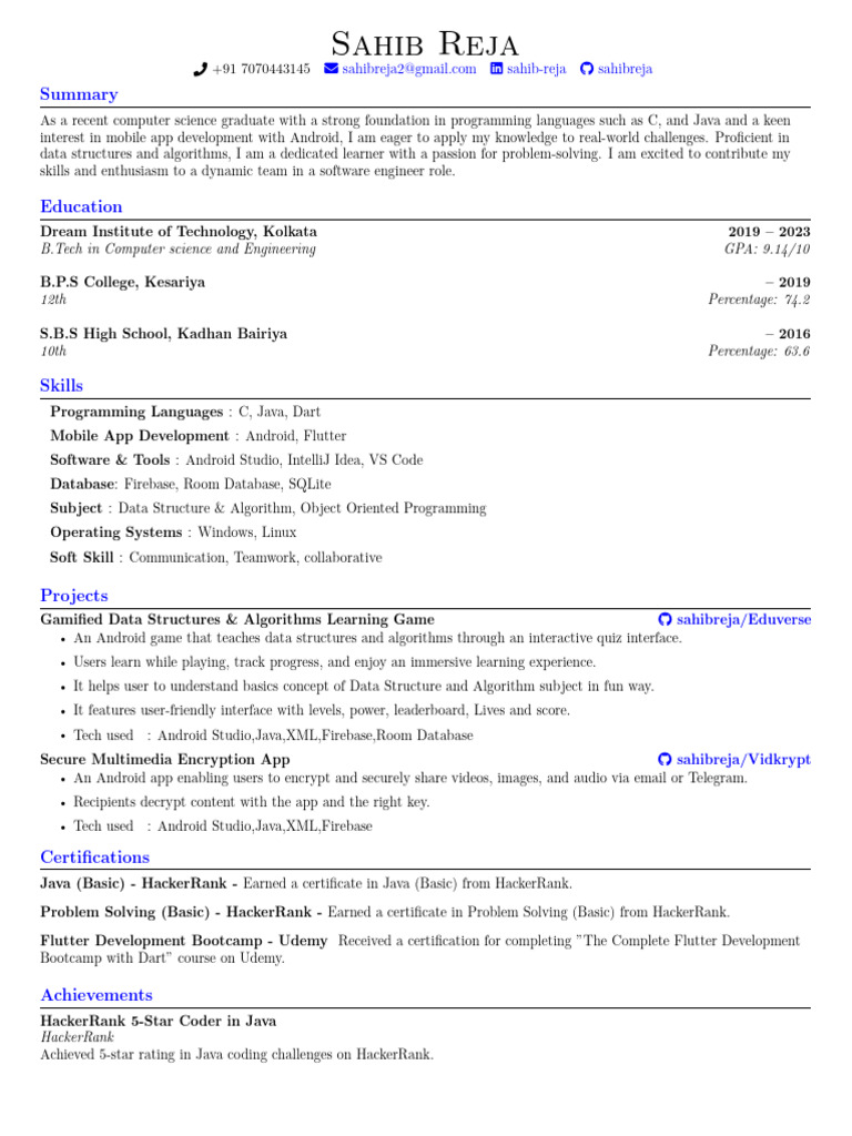 sahib_reja_resume | PDF | Android (Operating System) | Mobile App sahib_reja_resume | PDF | Android (Operating System) | Mobile App