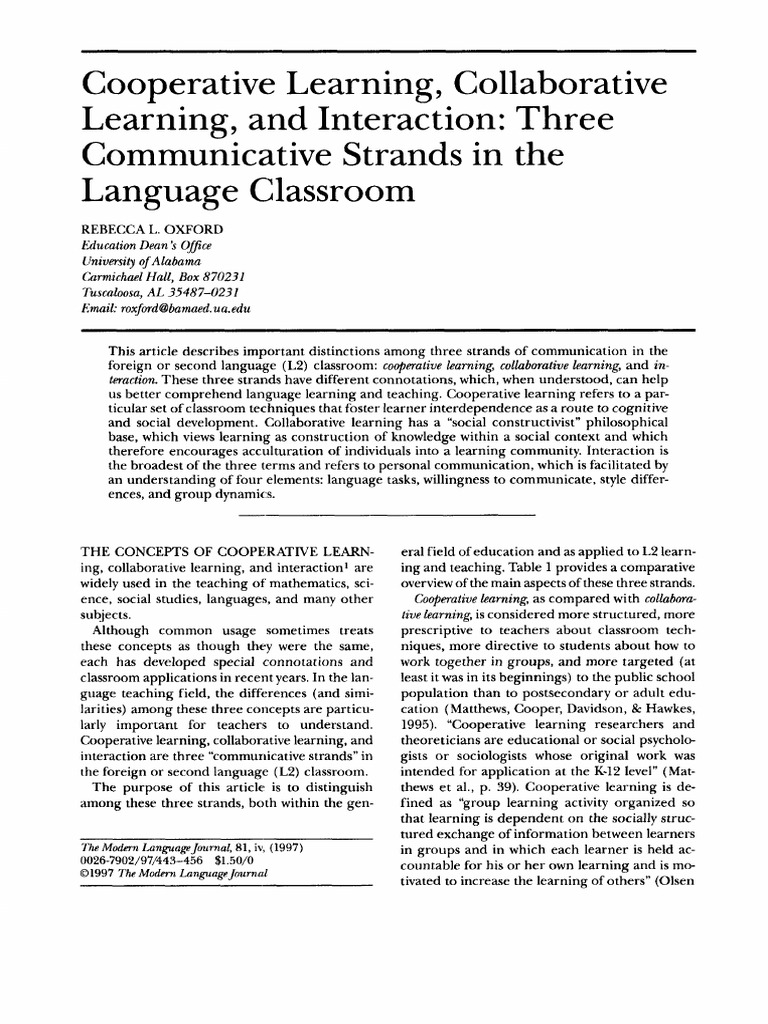 Cooperative Learning | PDF | Learning | Constructivism (Philosophy Of Education)