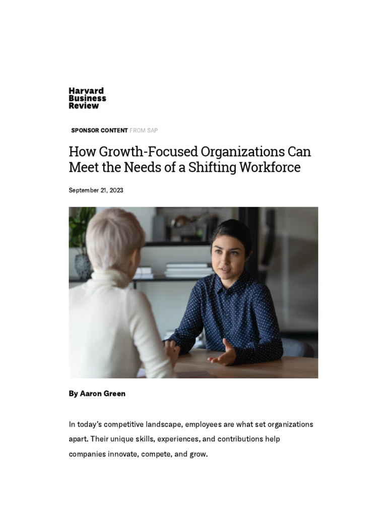 How Growth-Focused Organizations Can Meet the Needs of a Shifting ...