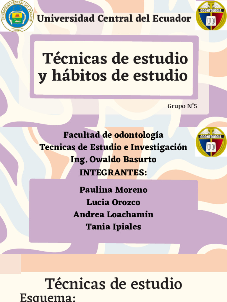 Tecnicas de Estudio y Hábitos de Estudio | PDF
